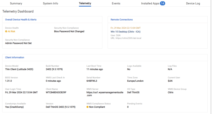Dell ThinOS Monitoring and Telemetry Overview | VDI Toolbox